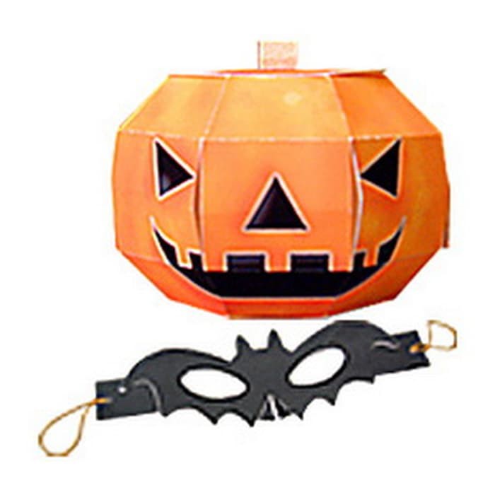 Jual DIY Miniatur Papercraft Labu Hantu Halloween dan Topeng Kelelawar ...