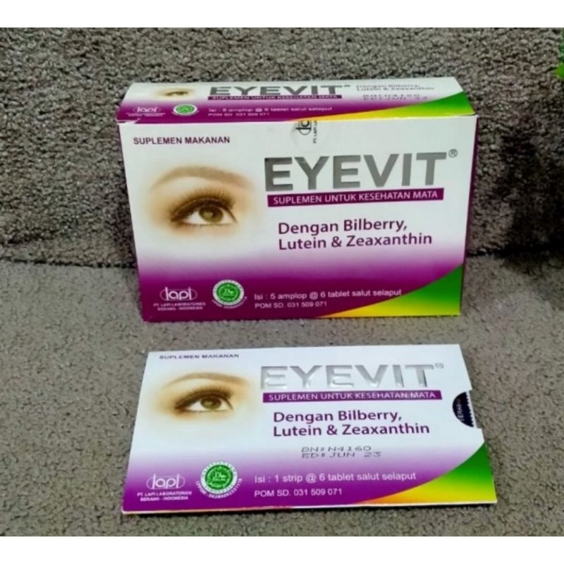 Jual Eye vit / eyevit suplemen vitamin kesehatan mata - 1 amplop isi 6 ...