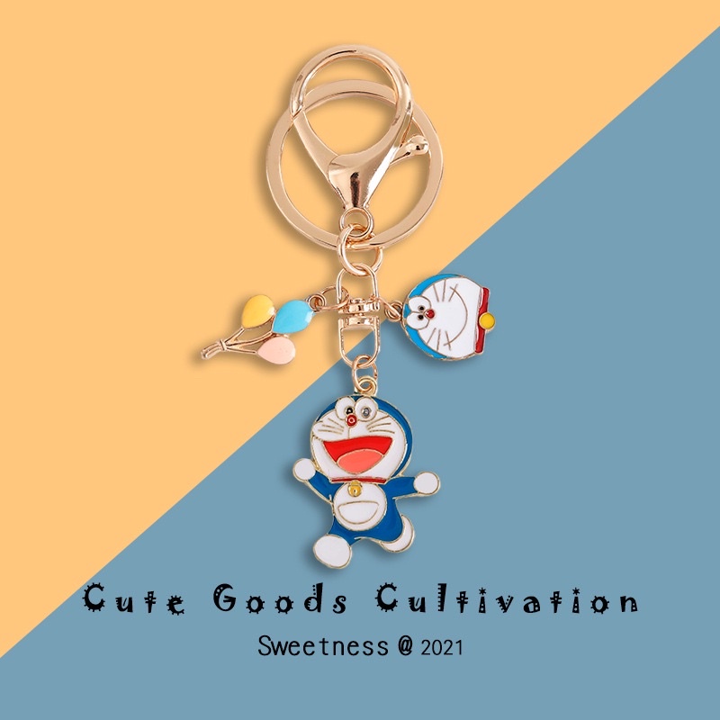 Jual Cute Cartoon Doraemon Pendant Keyring Keychain Bag Accessories ...