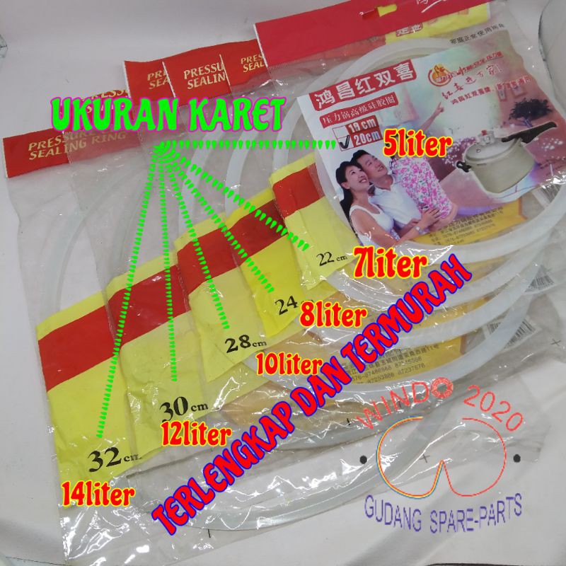 Jual KARET PRESTO / SEAL PANCI / GELANG SIL PRESSURE COOKER 18 20 22 24 26 28 30 32 CM 3 - 16 ...