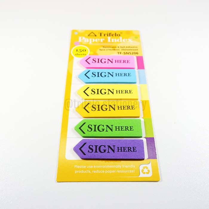 Jual TRIFELO Stick Note Sign Here Warna-warni TF-SN5206 (Penanda Tanda ...