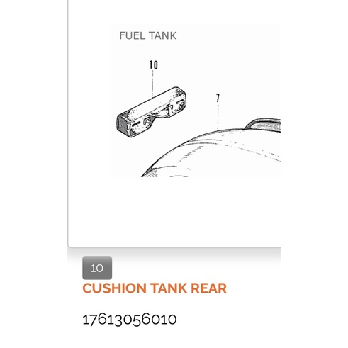 Jual 17613 056 010 nos oem cushion tank rear karer ganjal tangki honda ...