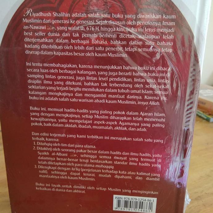Jual Riyadus Sholihin Buku Kumpulan Hadits Paling Pokok Dalam Ajaran ...
