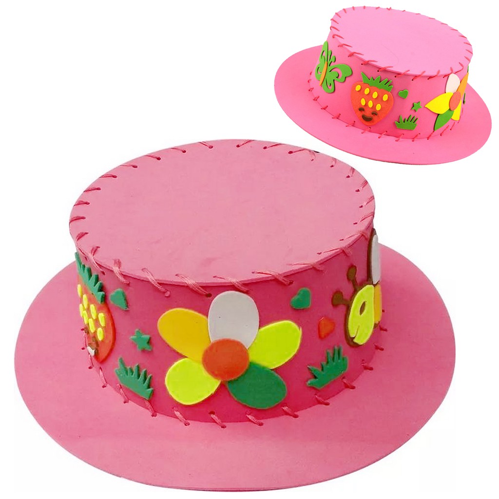 Jual ED50 DIY TOPI EVA ANAK, MAINAN EDUKASI HANDMADE DIY HAT PRAKARYA ...