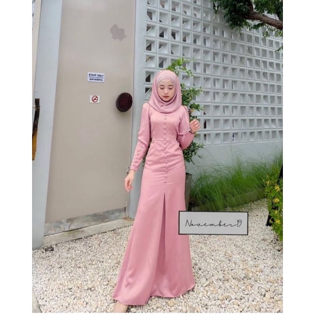 Jual Jahit dress gamis kondangan bahan satin velvet model melayu rok ...