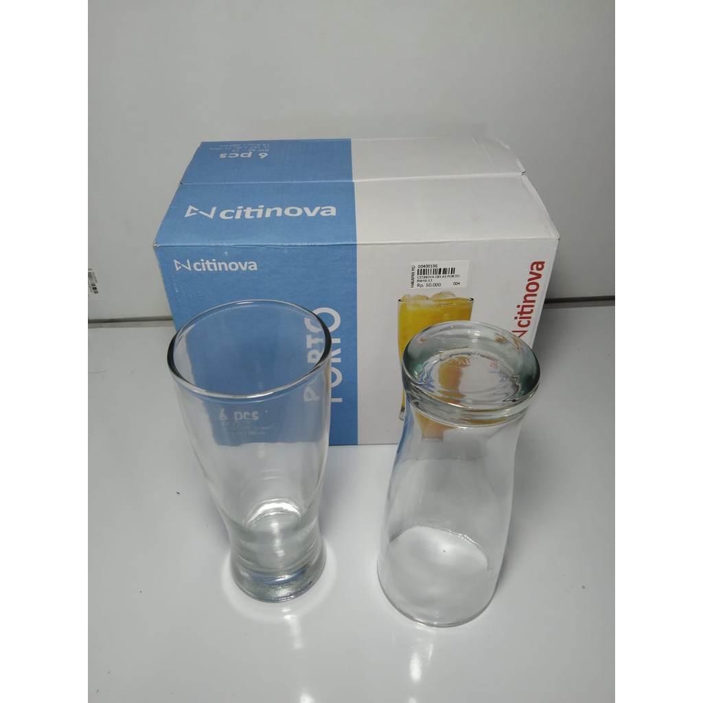 Jual GELAS KACA CITINOVA PORTO 380 ML / GELAS BIR KACA / GELAS KACA SET ...