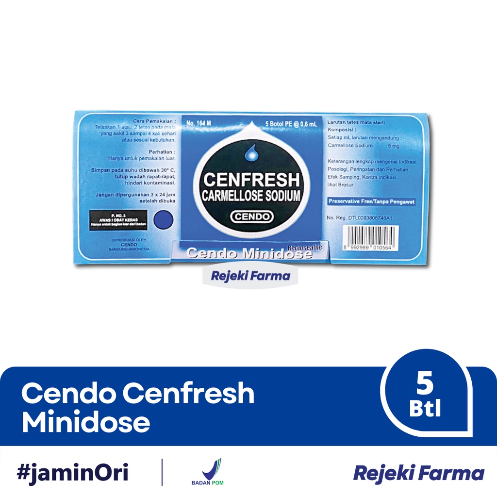 Jual CENDO CENFRESH Minidose 0.6 mL isi 5 Botol Obat Tetes Mata Cen ...