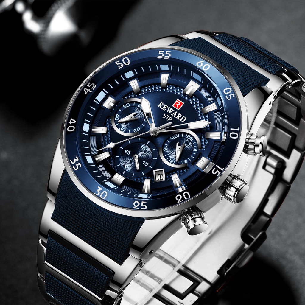 Jual Reward VIP New Casual Sport Chronograph Men's Watches Stainless ...