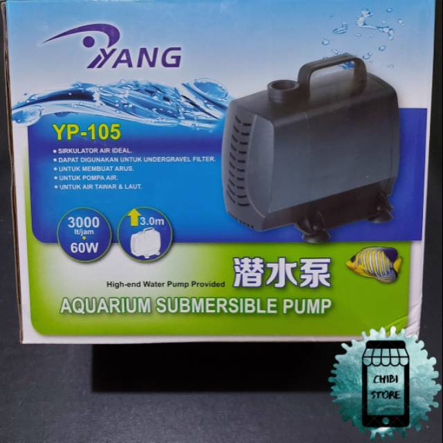 Jual POMPA AKUARIUM YANG YP-105 / MESIN KOLAM YANG YP - 105 / MESIN ...