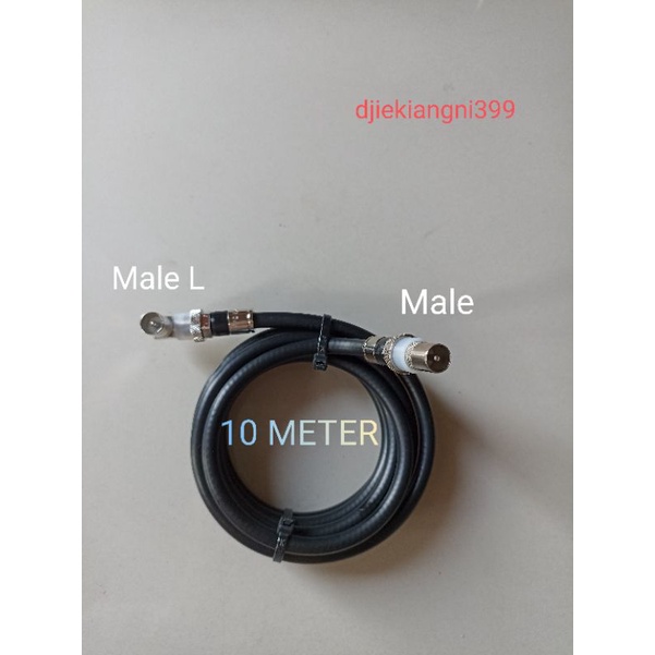Jual kabel antena rg 6 coaxia cable connector ppc belden male L to male 10m | Shopee Indonesia