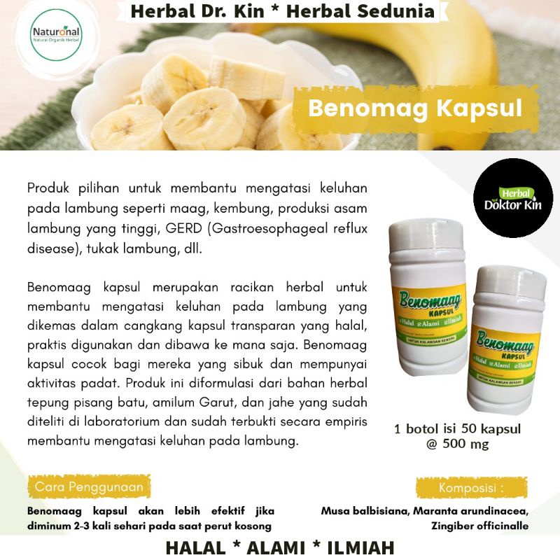 Jual Benomaag Kapsul (mengobati asam lambung, maag, gerd) Formula Dr ...