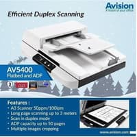 Jual AVISION AV5400 A3 Scanner 50ppm AV-5400 +Duplex +ADF +Flatbed Scan ...