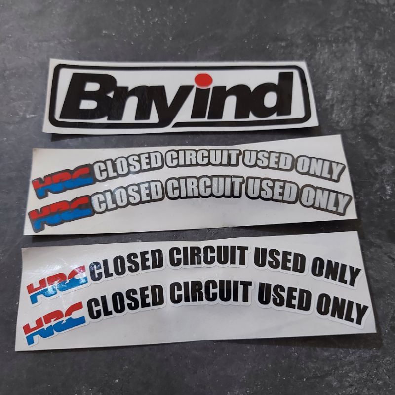 Jual STICKER VELG HRC CLOSED CIRCUIT USED ONLY CUTTING | Shopee Indonesia