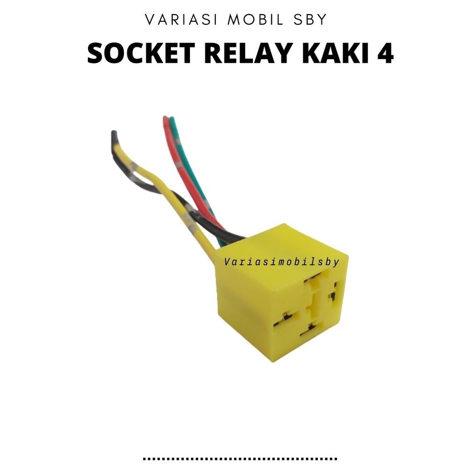 Jual Socket relay Kaki 4 kuning plus kabel termurah relai K4 kuning ...
