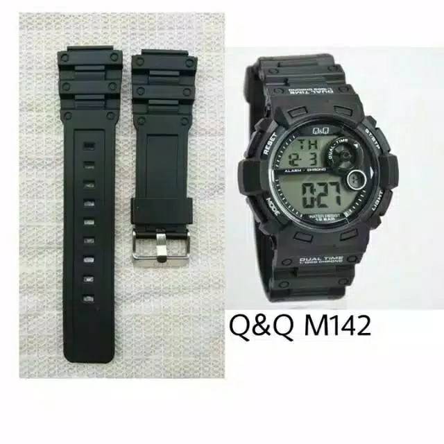 Jual TALI JAM QQ Q&Q M142 M-142 RUBBER STRAP TALI JAM TANGAN QNQ M 142 | Shopee Indonesia