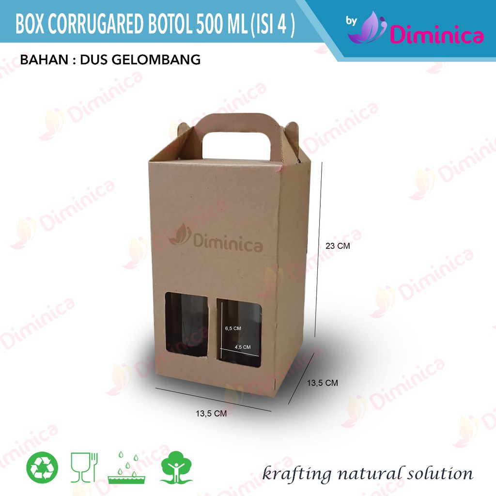 Jual Kardus Botol 500ml isi 4Botol/Kardus Botol Minuman/Kardu Hampers ...