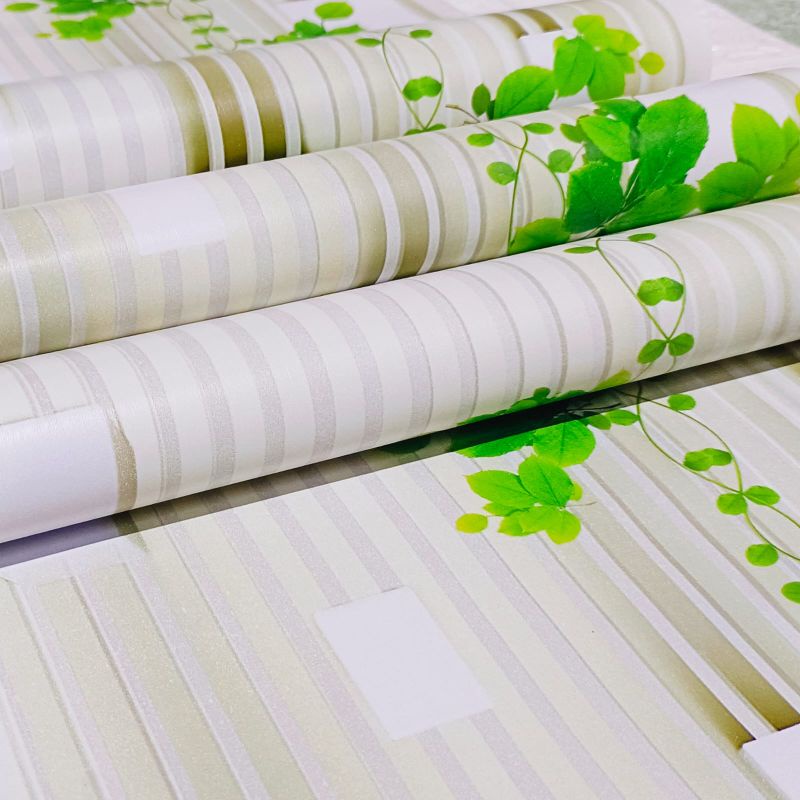 Jual Wallpaper Sticker Dinding Motif Tekstur Salur Putih Daun Menjalar Kekinian Mewah Terbaru ...