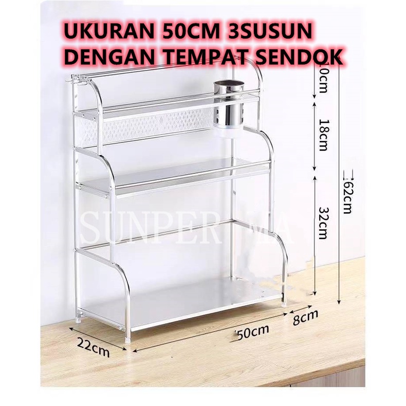 Jual 1020 ES Rak Bumbu Dapur Rak Meja Makan Serbaguna Stainless Steel ...