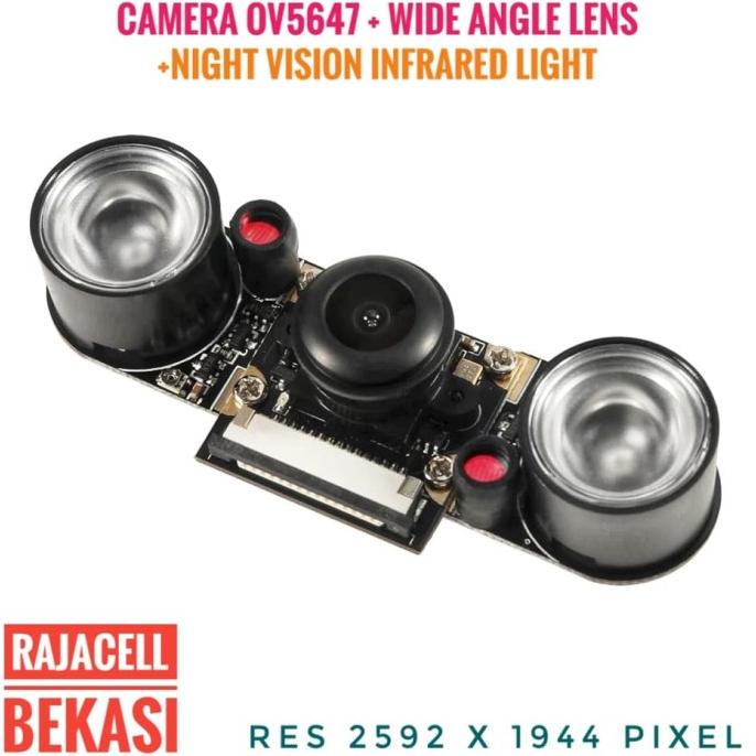 Jual Raspberry Pi Camera 5MP OV5647 Lensa Wide Angle +IR Night Vision ...