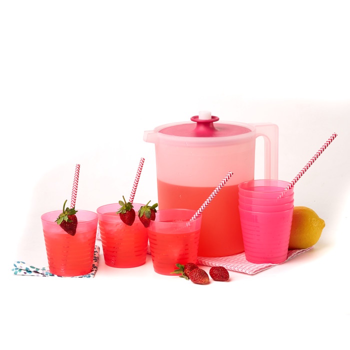 Jual Air-Pemanas-Teko- Teko Yeppo Set Of 5 Glass Pink / Teko Plastik ...