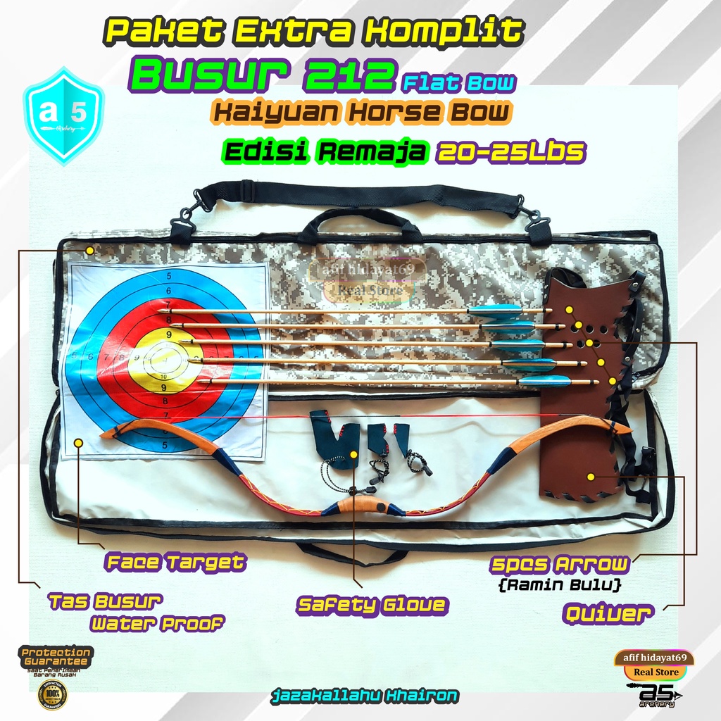 Jual Busur Paket Extra Komplit Olah Raga Panahan Traditional Busur ...