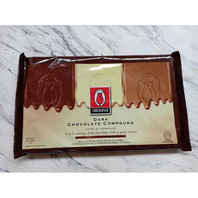 Jual Coklat Tulip Dark Chocolate Compound - Coklat Batang DCC 1kg SALE ...