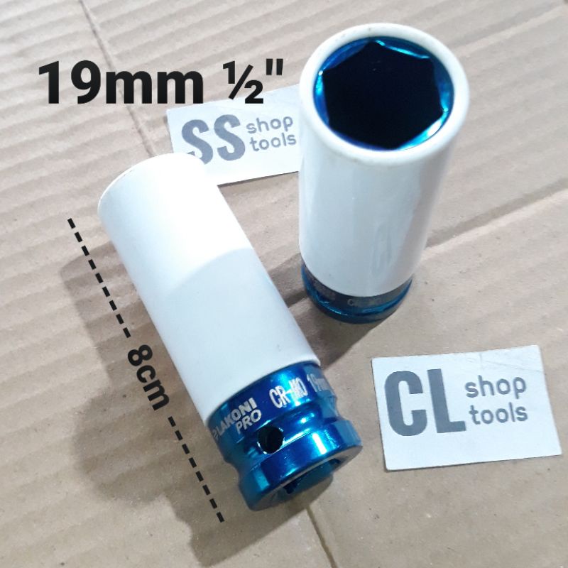 Jual MATA SOCK PANJANG IMPACT 19mm 1/2" 6pt 21mm biru deepwall sok ...