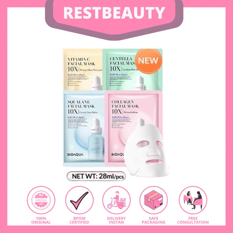 Jual BIOAQUA - 10x Essence Facial Sheet Mask 28ml | Shopee Indonesia