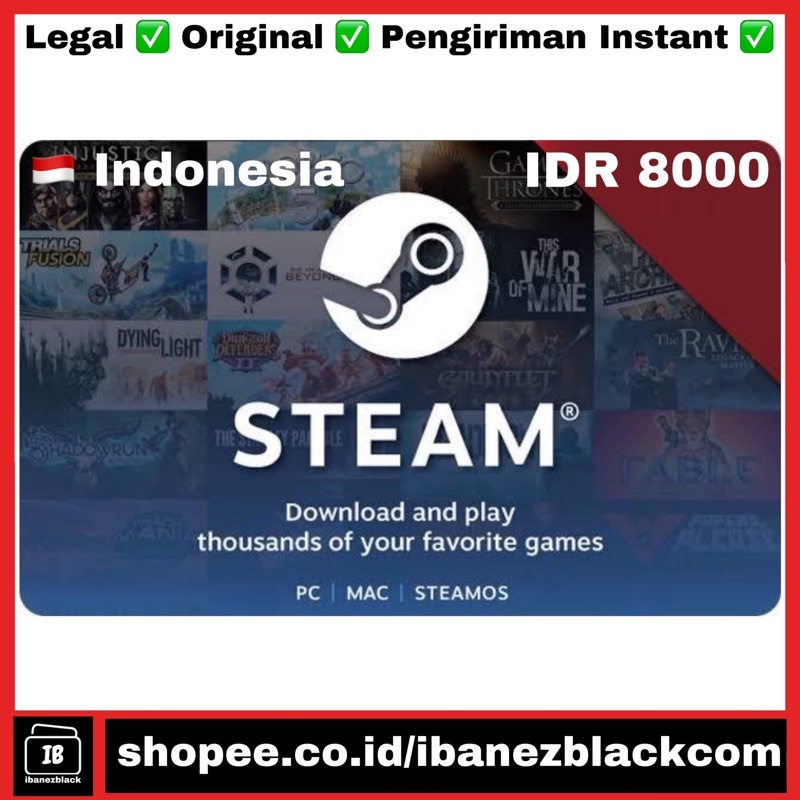 Jual Steam Wallet Code IDR 8000 Indonesia Gift Card Digital Code ...