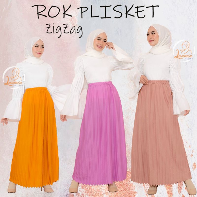 Jual ROK PLISKET PADI/ ROK PLISKET ZIG ZAG | Shopee Indonesia