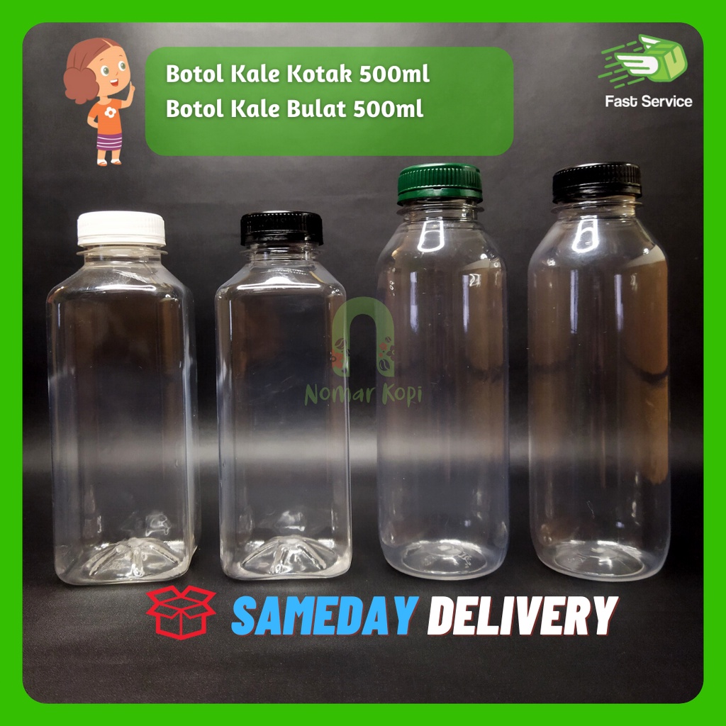 Jual BOTOL KALE KOTAK 500ML TEBAL CLEAR SUSU JAHE KOPI GRAB GOJEK ...
