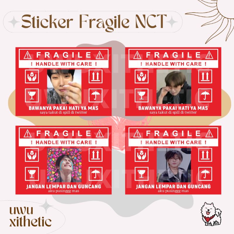 Jual Sticker Fragile Meme Nct Lucu Korea Kpop Shopee Indonesia