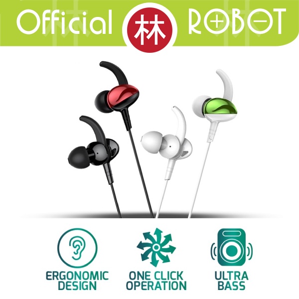 Jual Robot RE801 Headset Wired Earphone Ergonomic In-Ear Bass Android ...