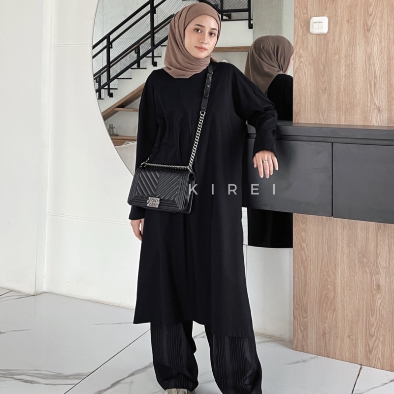 Jual Kirei Outfit - Midi Dress Tunic Slit Oversize Busui Nonbusui ...