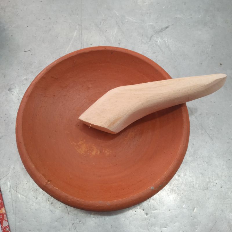 Jual 1 Set Cobek Tanah Liat Coet Tanah Liat Harga Set Ulekan Lumpang | Shopee Indonesia