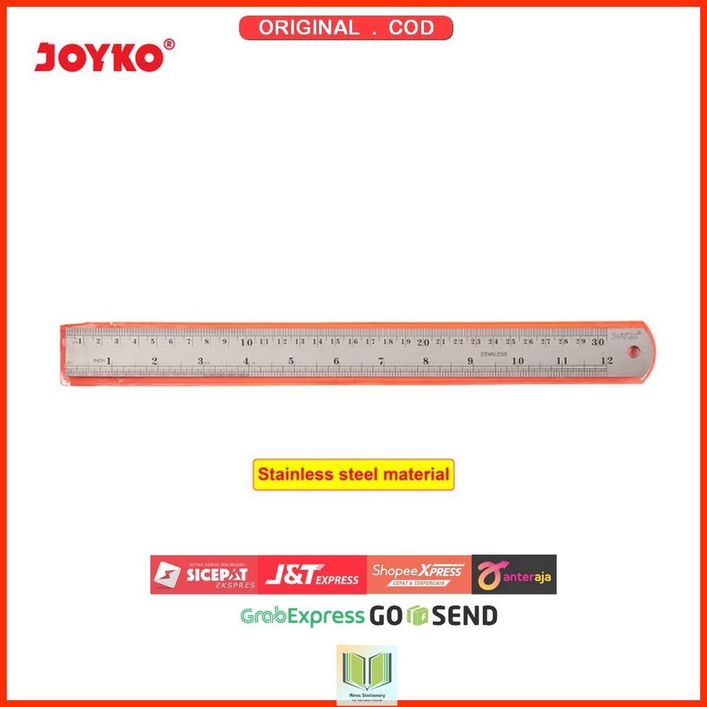 Jual Stainless Steel Ruler Penggaris Besi Joyko 30 cm | Shopee Indonesia
