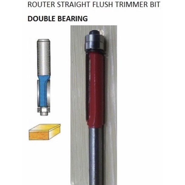 Jual Mata Router Straight Flush Trimmer Bit Double Roda | Shopee Indonesia