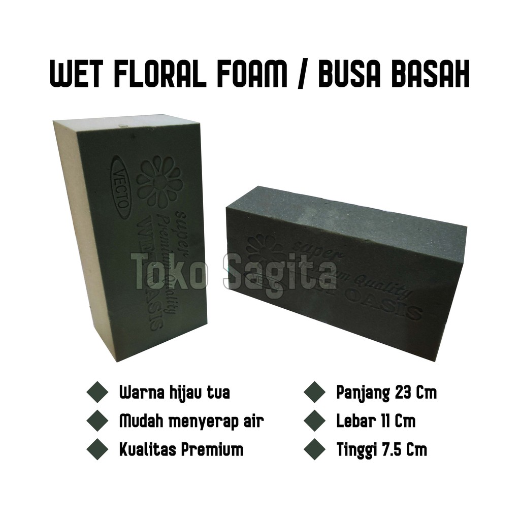 Jual Busa bunga basah / Wet Floral Foam / Oasis basah / Busa tanaman ...
