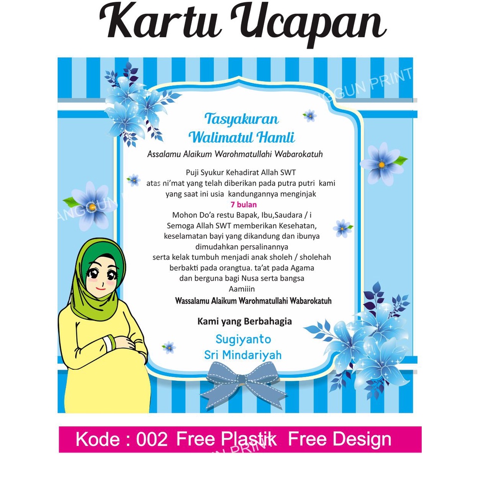 Jual Samir Berkat / Kartu Ucapan Kehamilan 4 Bulanan / Mapati - 7 ...