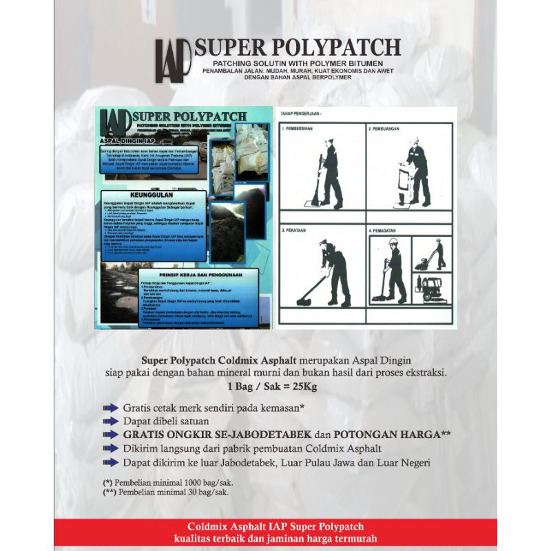 Jual Aspal Dingin Coldmix Asphalt Super Polypatch Cold Mix IAP TERMURAH!! | Shopee Indonesia