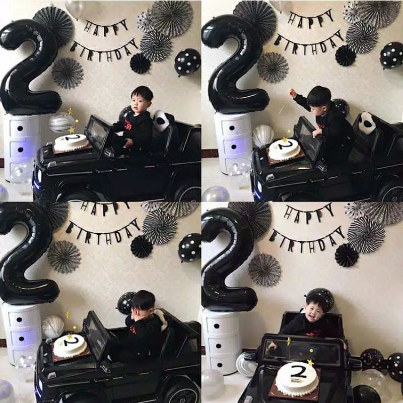 Jual balon foil angka HITAM 40CM | Shopee Indonesia