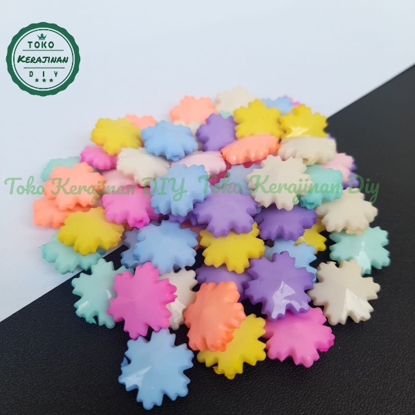Jual ( 60 Pcs ) Manik Manik Mote Pastel Love Bunga Warna Pastel Mute ...