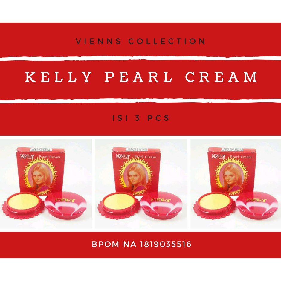 Jual cream kelly kecil ISI 3 PCS kelly pearl cream bpom ukuran 5g KELLY ...