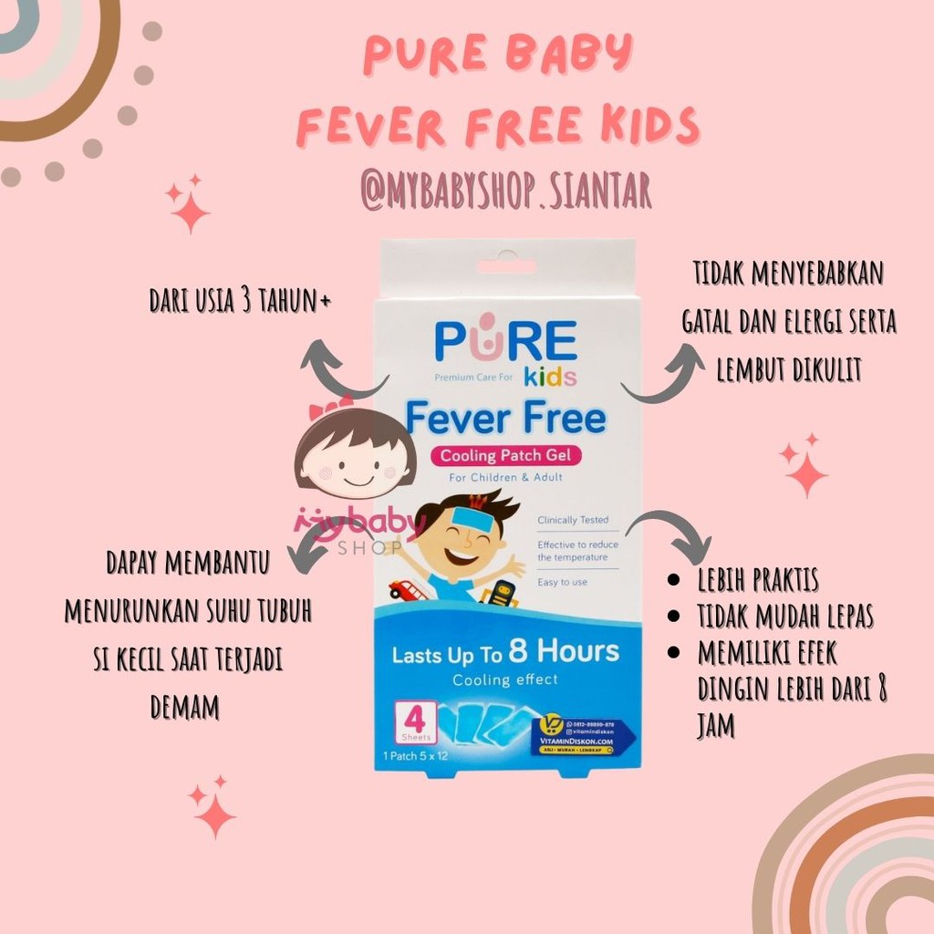 Jual Pure BB Baby & Kids Fever Free - 1 dus 4 lembar cooling patch gel ...