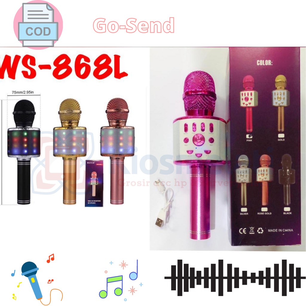 Jual Speaker Mic Bluetooth WS868L/WS858-Mic wireless-Mikrofon bluetooth-mic karaoke-Microphone ...