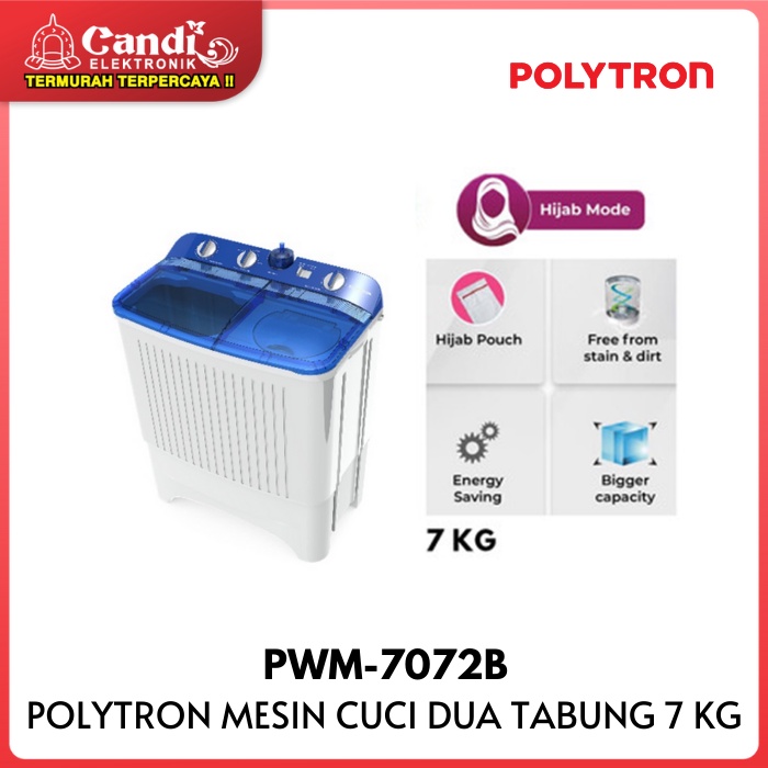 Jual POLYTRON MESIN CUCI PWM-7072B 7 KG TWIN TUB 2 TABUNG PRIMADONA ...
