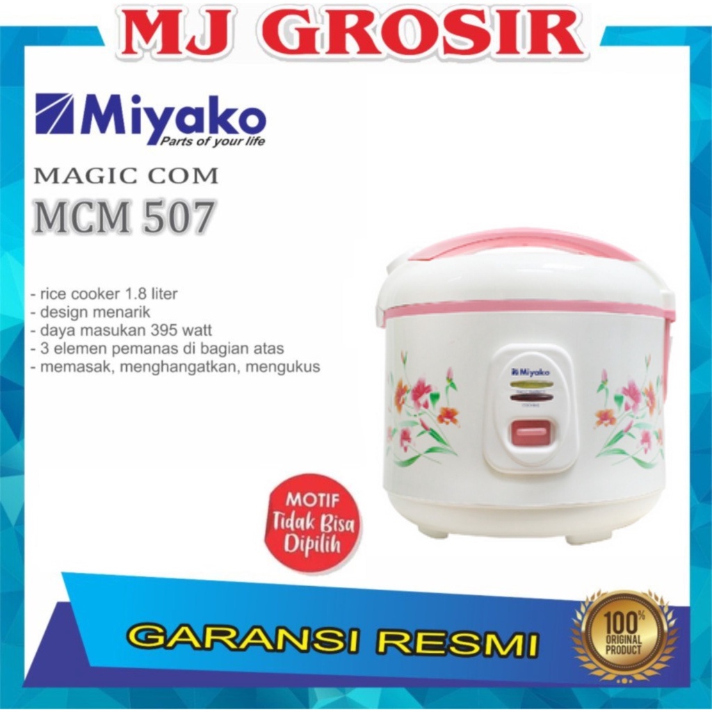 Jual PROMO MAGIC COM MIYAKO MCM 507 TEFLON 1.8 LITER MURAH RICE COOKER ...