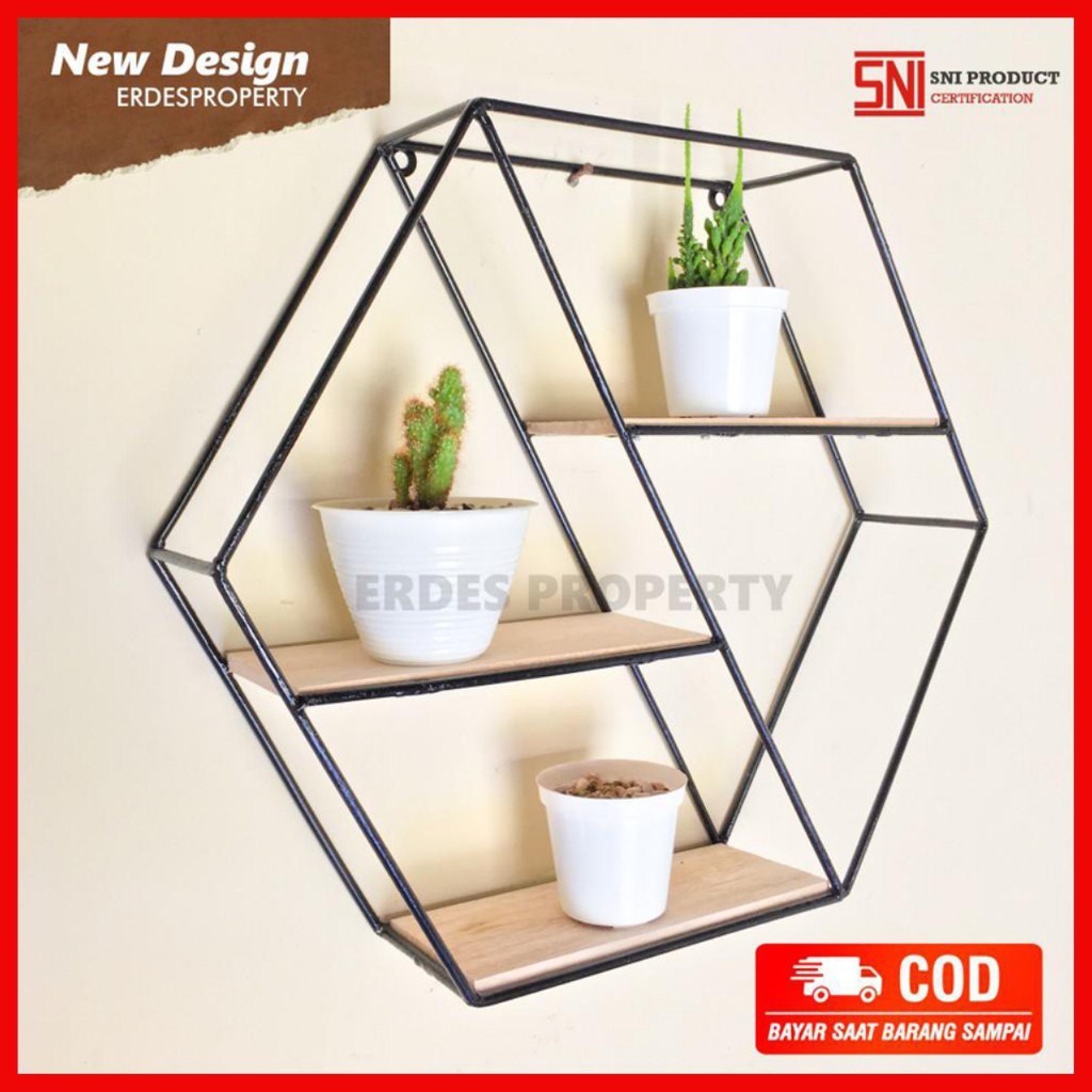 Jual Rak Bunga Dinding Minimalis Rak besi Aksesoris Remote Rak ...