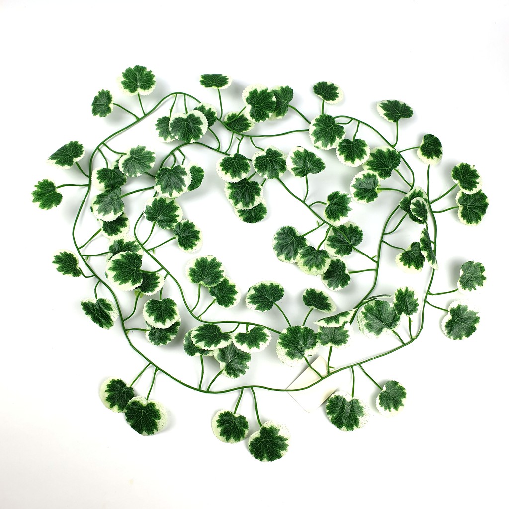 Jual Daun Bulat Rambat 200 cm, Daun Hijau Putih/ Daun Palsu/ Daun ...