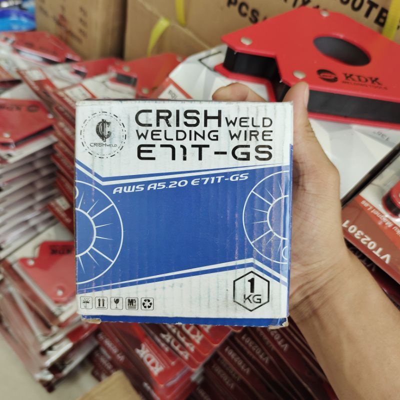 Jual KAWAT LAS MIG CRISH WELD 0.8MM 1MM / KAWAT LAS FLUK CORE E71T-GS / KAWAT LAS TANPA GAS 0 ...